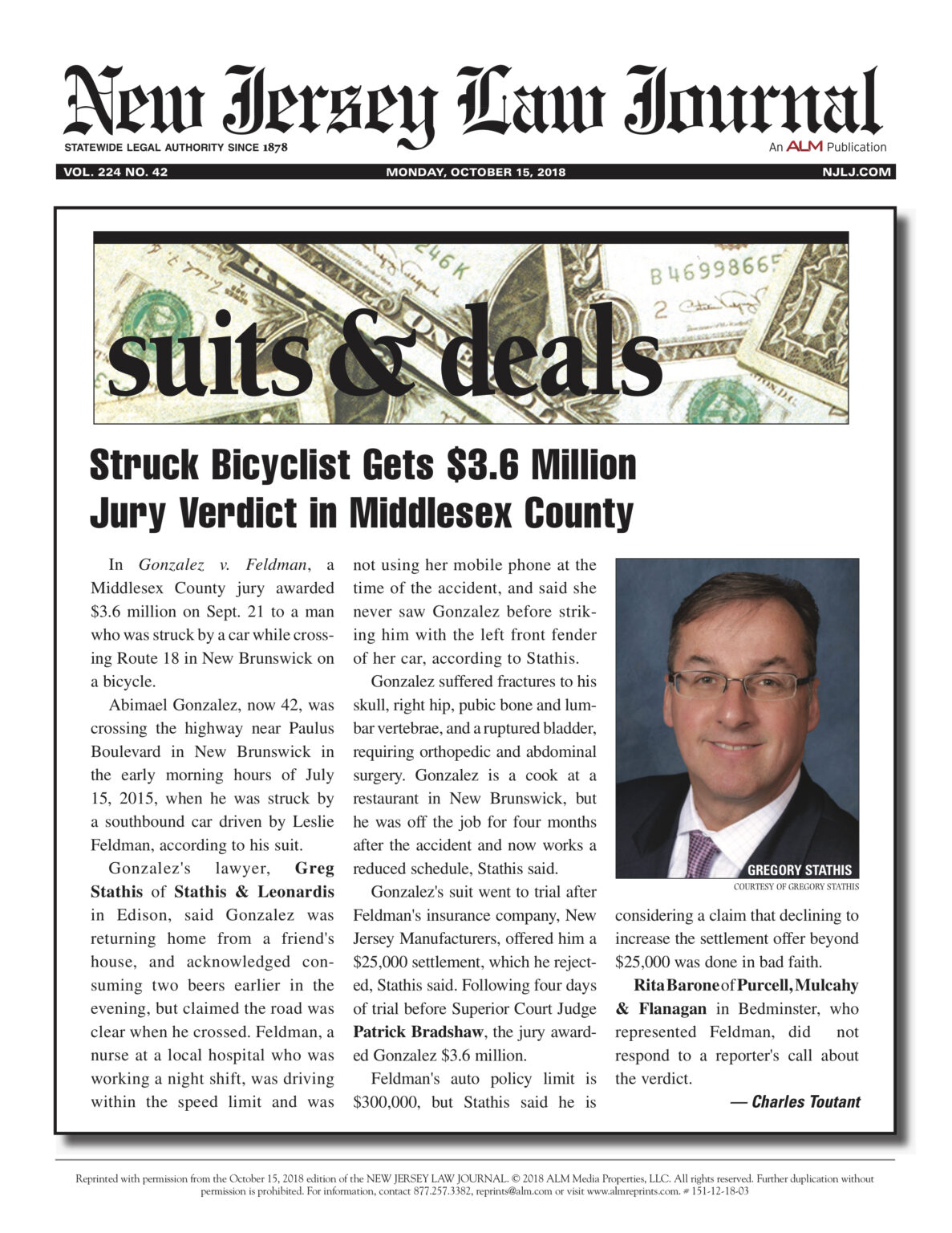 Middlesex County Personal Injury Attorneys | Stathis & Leonardis, LLC